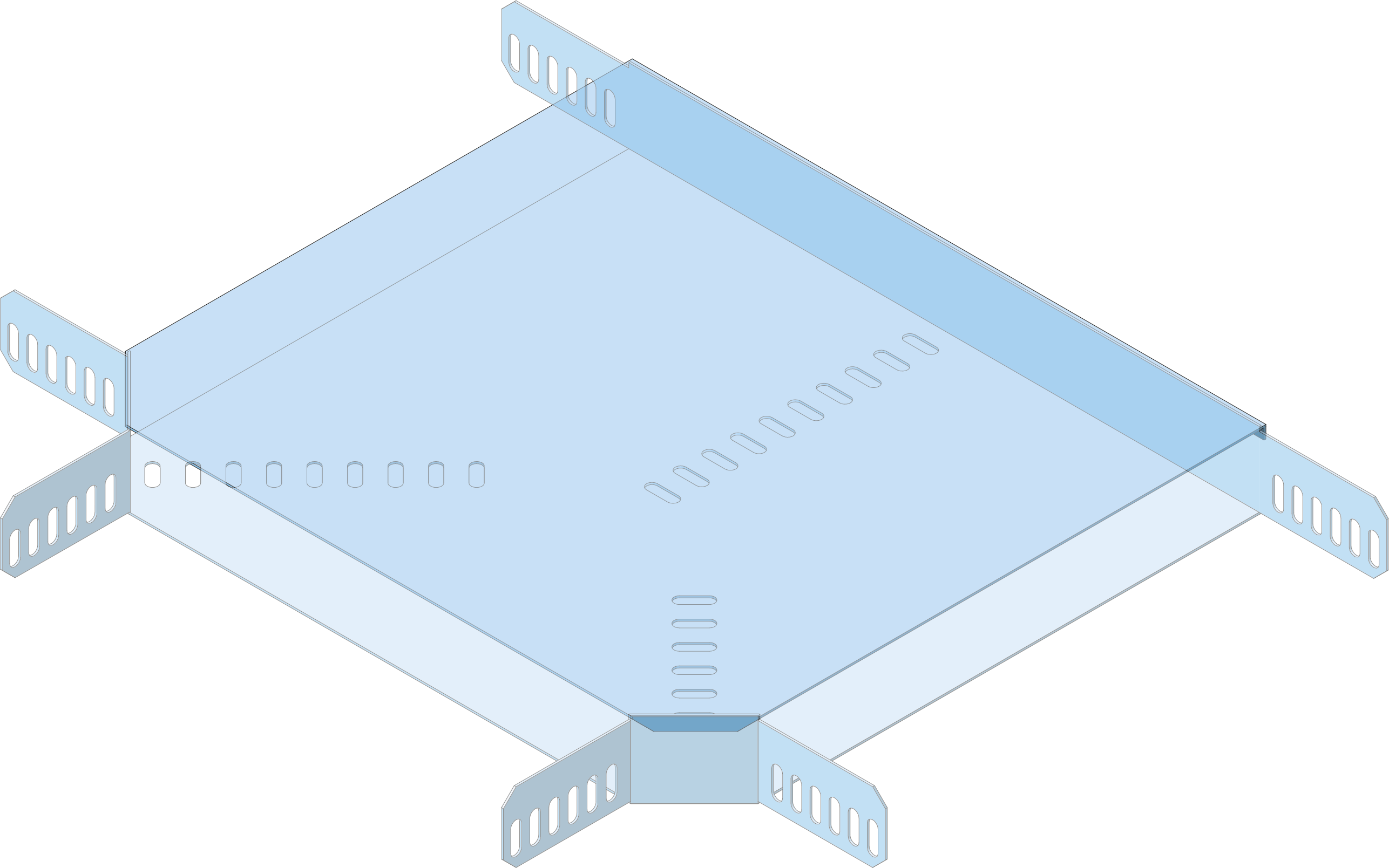 Cover T-Piece Cable Tray ECT 300 TV | Hot dip galvanized | 300 mm | ECTETC-300-HDG